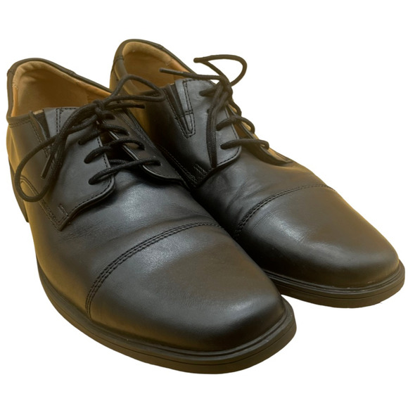 Clarks | Shoes | Clarks Mens Tilden Cap Derby Dress Shoes Black Leather ...